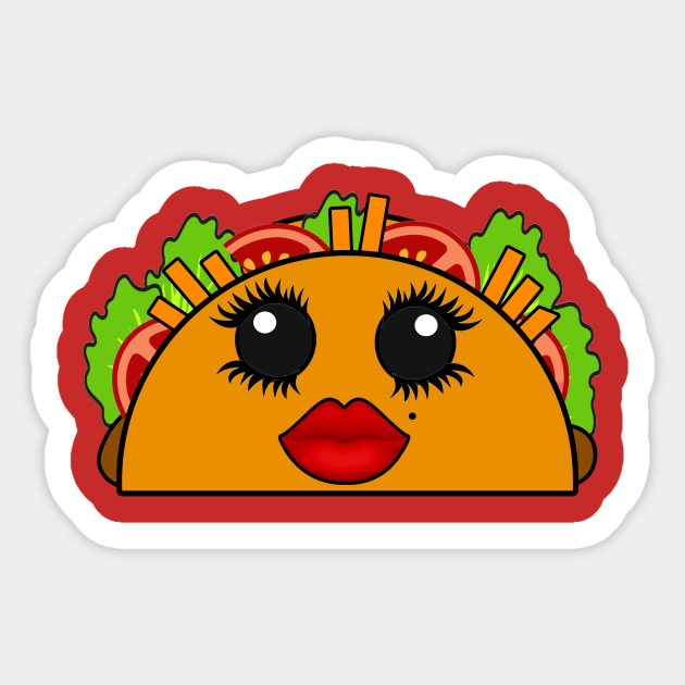 Cute Kawaii Taco Cute Kawaii Taco Sticker Teepublic